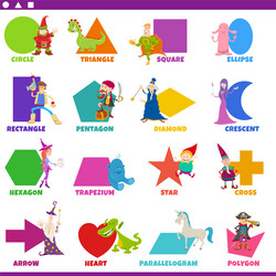 Kids basic shapes chart Royalty Free Vector Image