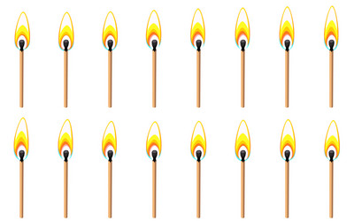 Burning match animation fire flame burn sequence Vector Image