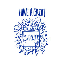 Hand lettering set days week Royalty Free Vector Image