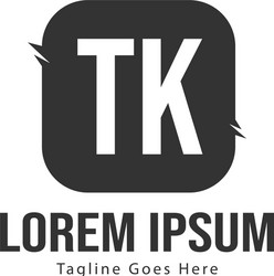 Initial tk logo template with modern frame Vector Image