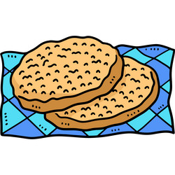 Ramadan slice loaf bread cartoon colored clipart Vector Image