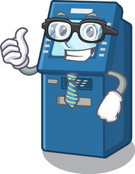 Successful atm machine in cartoon shape Royalty Free Vector