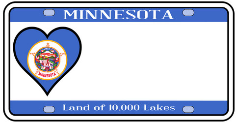Blank minnesota license plate Royalty Free Vector Image