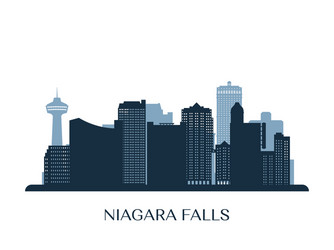 Niagara falls skyline linear style editable Vector Image