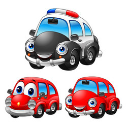 Cartoon funny red car Royalty Free Vector Image