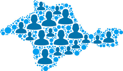 Ukraine map with crimea population demographics Vector Image