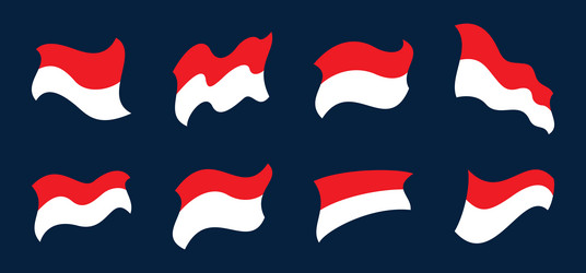 Indonesian flag design collection set Royalty Free Vector