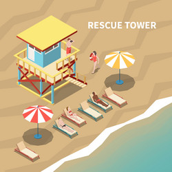 Lifeguards and safety flat infographic poster Vector Image