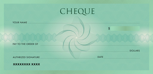 Check template book checkbook business Royalty Free Vector