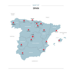 Spain higt detailed map with subdivisions Vector Image