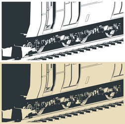 Railway bogie blueprints Royalty Free Vector Image