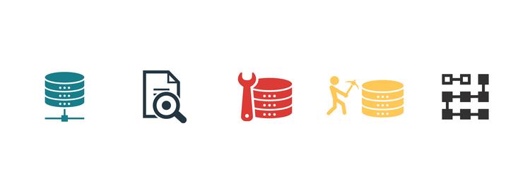 Database data analysis icon with blue duotone Vector Image