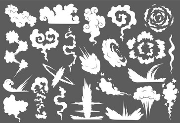 Explosion with smoke cloud fog flat isolated Vector Image
