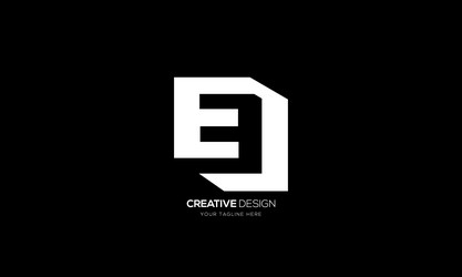 Letter e unique shape bold flat logo Royalty Free Vector