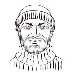 Man character - coloring page for adults Vector Image