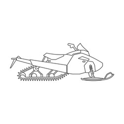 Snowmobile outline icon Royalty Free Vector Image
