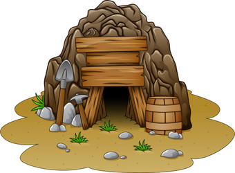 Cartoon cave isolated on white background Vector Image