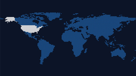 Map of World with Us Highlighted Vector Images (over 380)