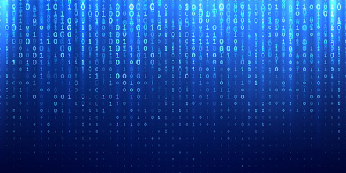 Falling random numbers blue matrix background Vector Image