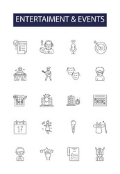 Festival line icons and signs gather Royalty Free Vector