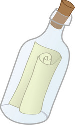 Message in bottle pop art Royalty Free Vector Image