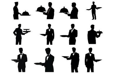 Butler Silhouette Vector Images (over 570)