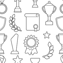 Awards and trophy pattern reward items for sports Vector Image