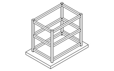 Building structure isometric of steel frame Vector Image