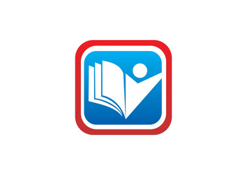 Education logo book student icon Royalty Free Vector Image