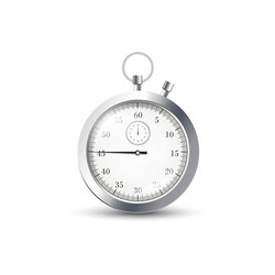 Realistic metal stopwatch for sport fifteen Vector Image