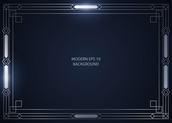 Modern minimalist silver frame on dark blue Vector Image