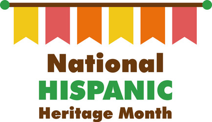 National hispanic heritage lettering with garlands