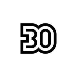 Number 30 icon design Royalty Free Vector Image