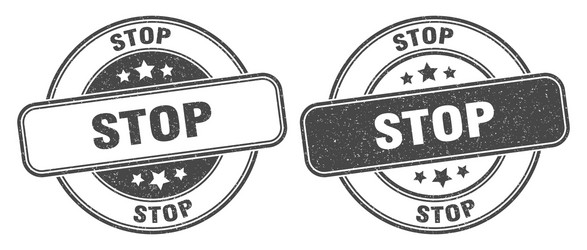 Stop stamp stop label round grunge sign Royalty Free Vector
