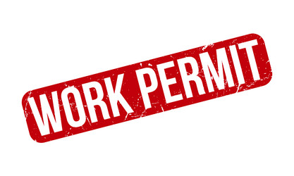 Red temporary work permit rubber stamp seal Vector Image