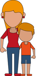 Faceless mother and child cartoon Royalty Free Vector Image