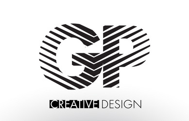 Gp g p letter logo design in black colors Vector Image