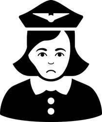 Airline stewardess rounded icon Royalty Free Vector Image