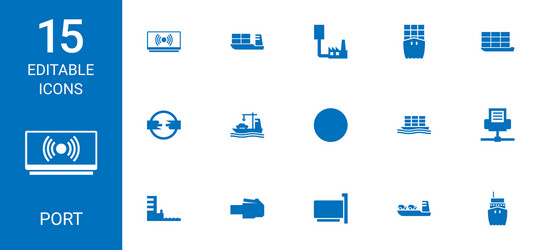 Port icons Royalty Free Vector Image - VectorStock