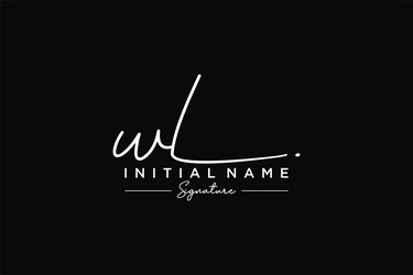 Initial wl signature logo template hand drawn Vector Image