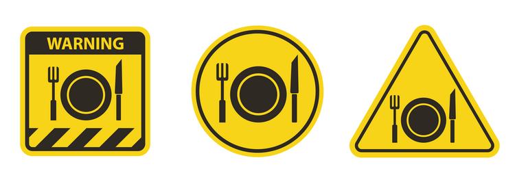 No eating symbol sign isolate on white background Vector Image