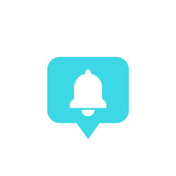 Bell notification icon cute Royalty Free Vector Image