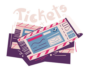 Tickets cartoon icon Royalty Free Vector Image