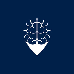 Brain point place logo design template Royalty Free Vector