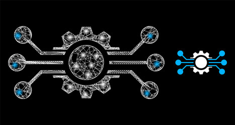 Digital machine icons - triangular mesh Royalty Free Vector