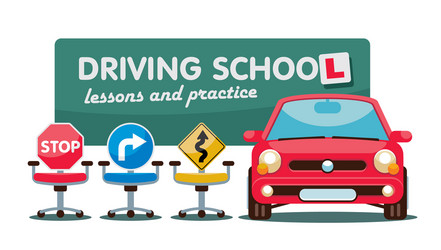 Driving school Royalty Free Vector Image - VectorStock