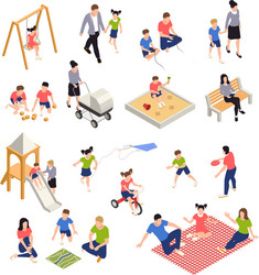 Mother in trouble with a child playing games Vector Image