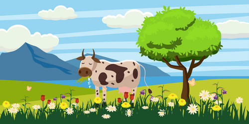 Cow Eating Grass Vector Images (over 940)