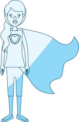Blue silhouette shading cartoon full body super Vector Image