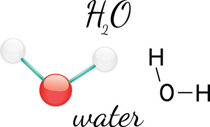 Water molecule structure atomic h2o Royalty Free Vector